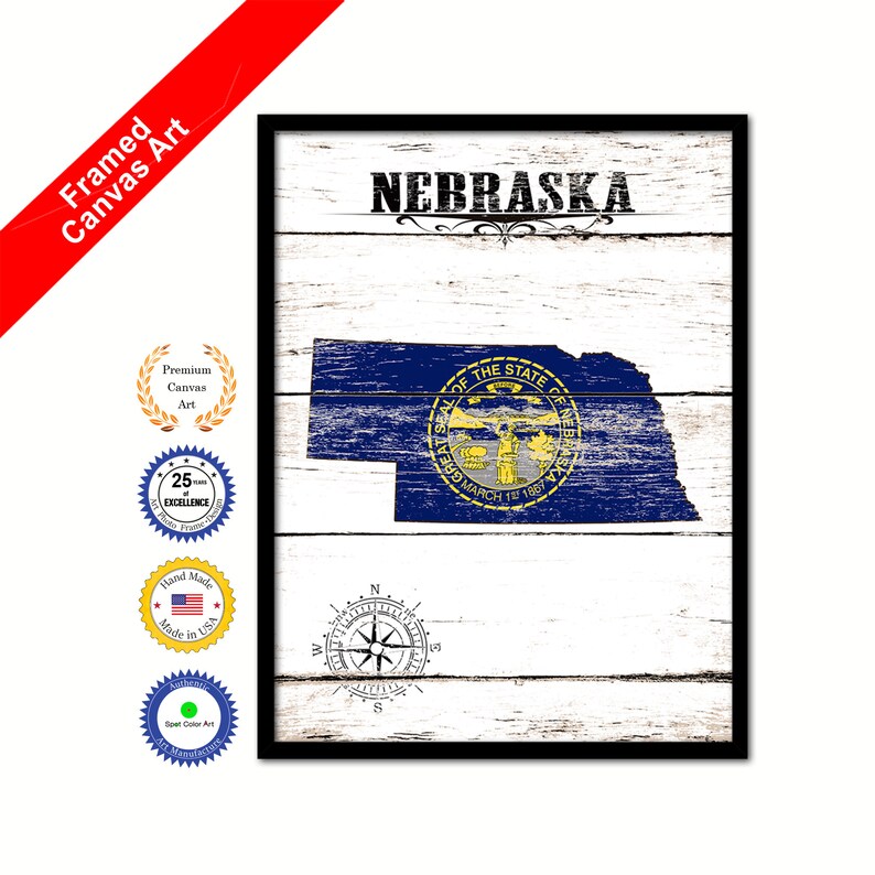 Nebraska State Vintage Flag Gifts Home Decor Wall Art Canvas - Etsy