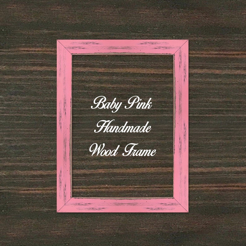 Baby Pink Wood Frame Picture Photo Poster Canvas Art | Etsy