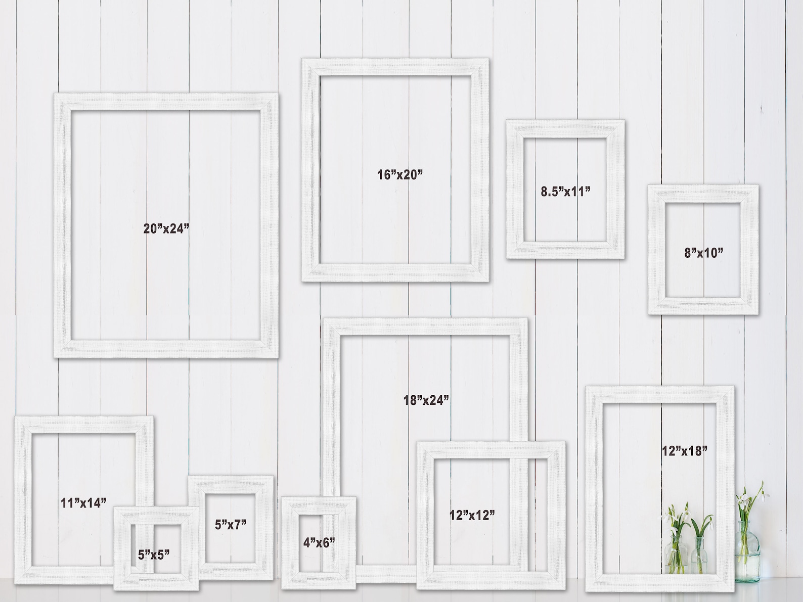 White Wash Wood Frame Shabby Chic Home Decor Custom Frame - Etsy