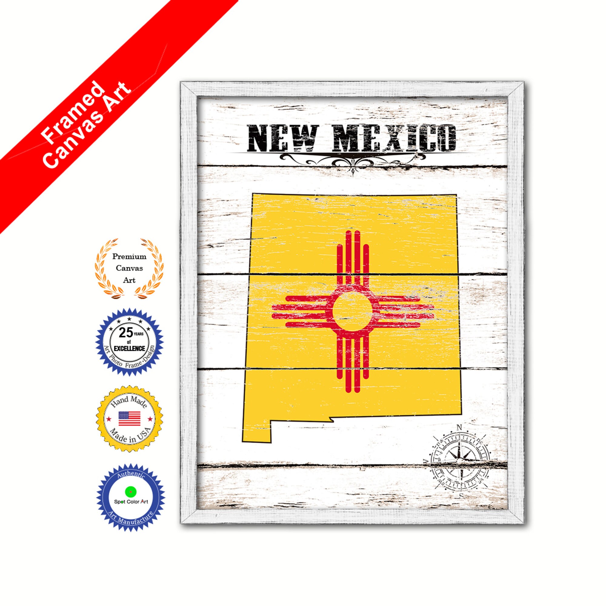 New Mexico State Vintage Flag Gifts Home Decor Wall Art | Etsy