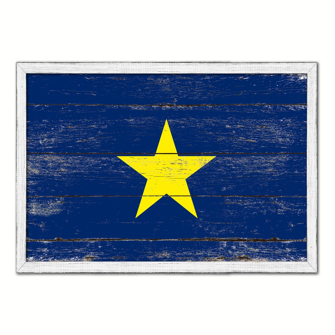 Burnet's 1st Texas Republic 1836-1839 Military Flag White Wash Wood or ...