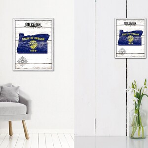 Oregon State Vintage Flag Gifts Home Decor Wall Art Canvas Print With ...