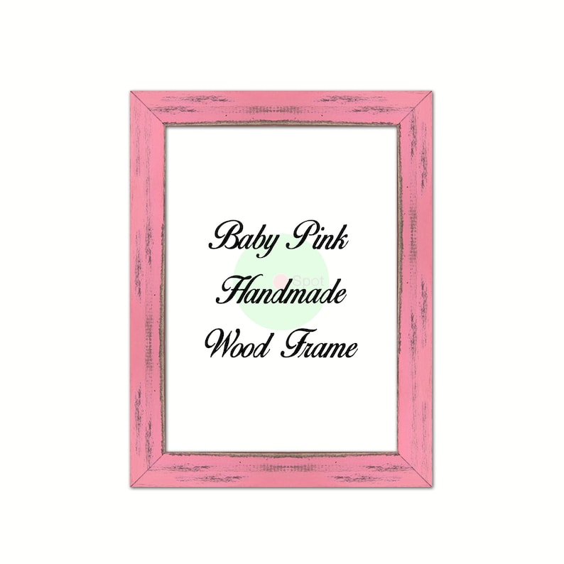 Baby Pink Wood Frame Picture Photo Poster Canvas Art | Etsy