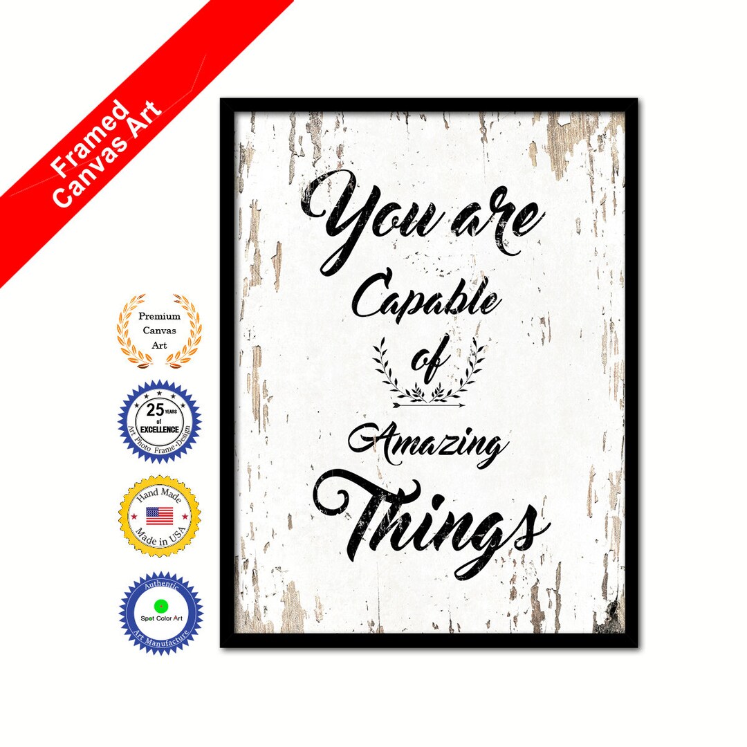 Motivational Quote You Are Capable Canvas Print Framed Wall Art - Etsy