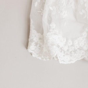 White Lace Overlay Christening Dress With Bonnet - the Wren - LDS ...