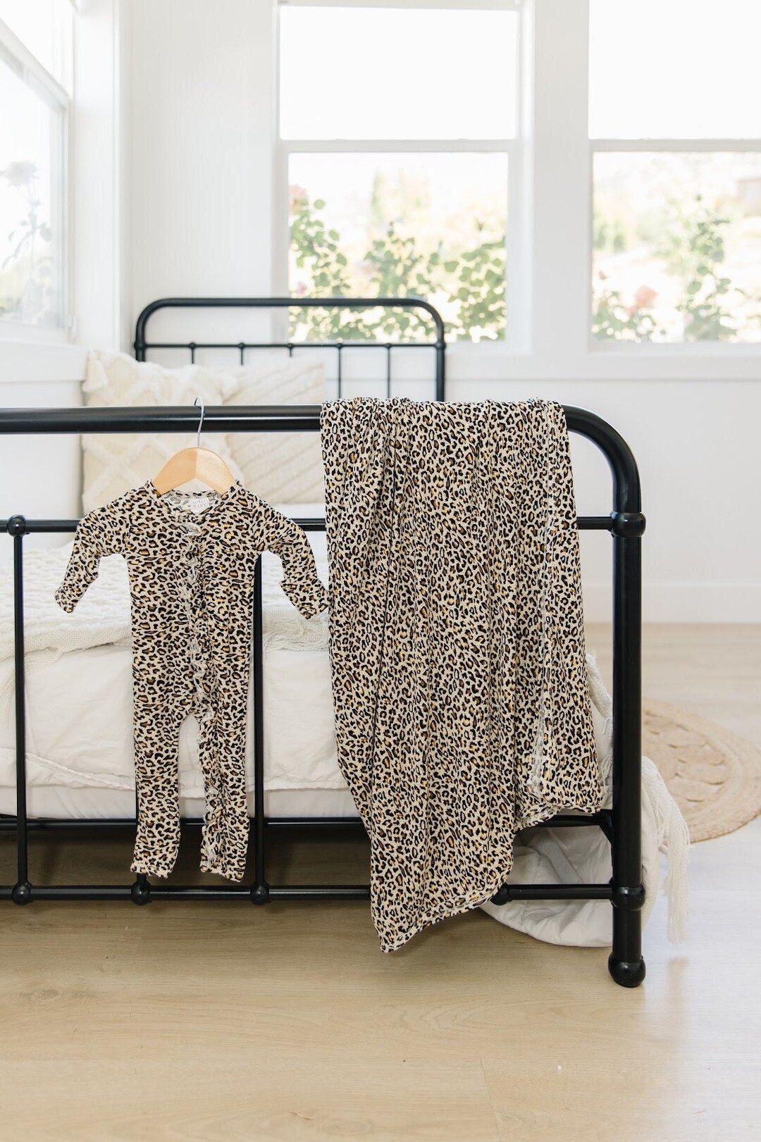 6-9 Month Cheetah Print Milk Silk Ruffled Footie | Snug Fit Baby Footie ...