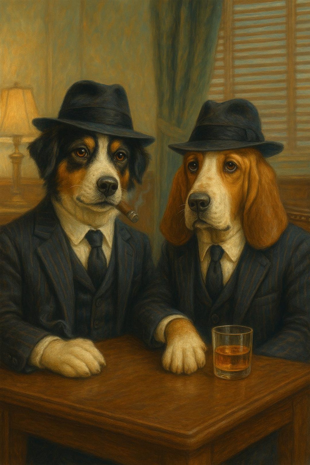 Mafia Dogs Portrait, Funny Gangster Dog Art, Custom Pet Painting, Gift ...