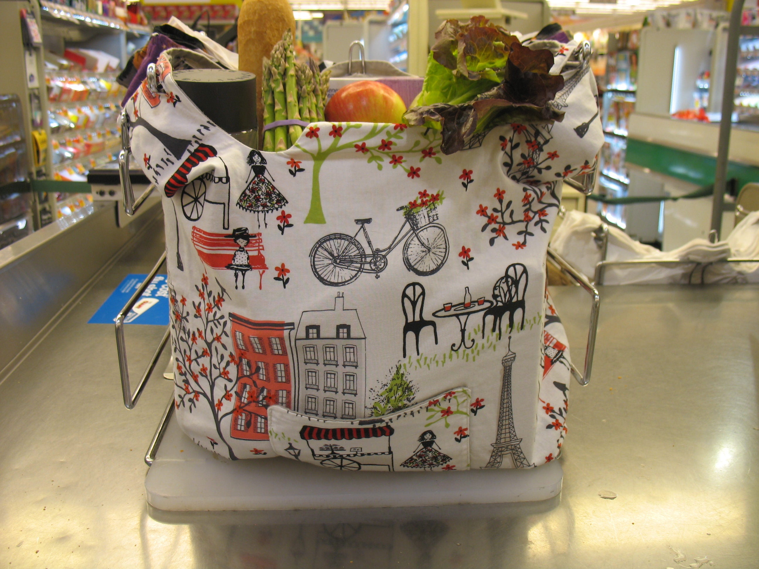 Reusable Grocery Market Bag - Ecofriendly Colorful Handy Compact Cotton ...