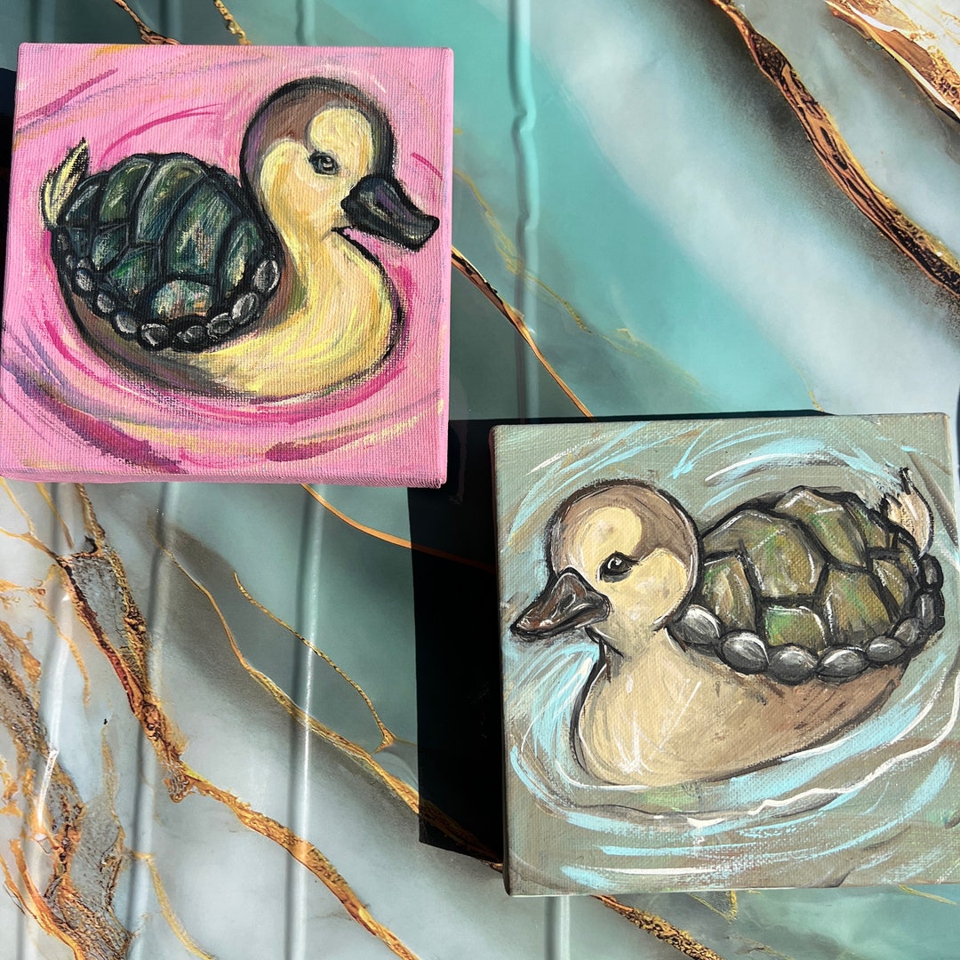 Turtle Ducks Acrylic Square Paintings Avatar the Last Airbender - Etsy