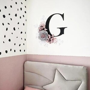 Initial Letter Paper Flower Set Wall Decal Paper Flower Nursery ...