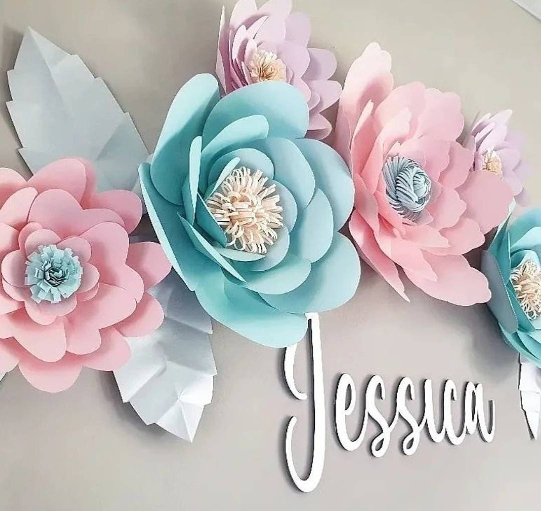 Paper Flowers for Girls // Paper Flowers Uk Pink and Grey - Etsy