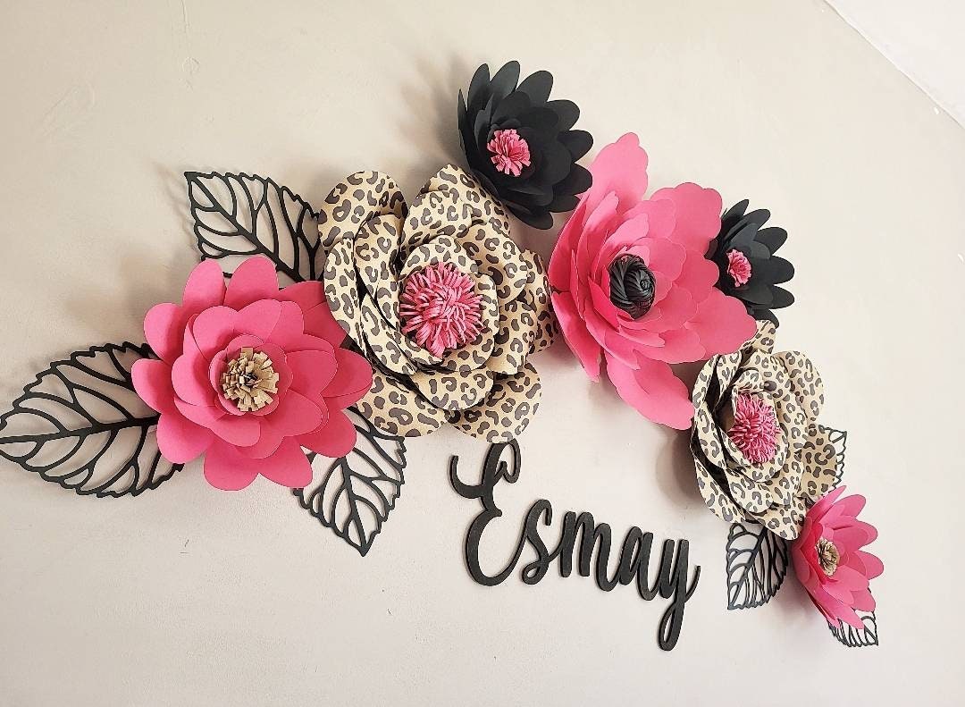 Leopard Print Wall Decoration // Leopard Print Paper Flowers, Leopard ...