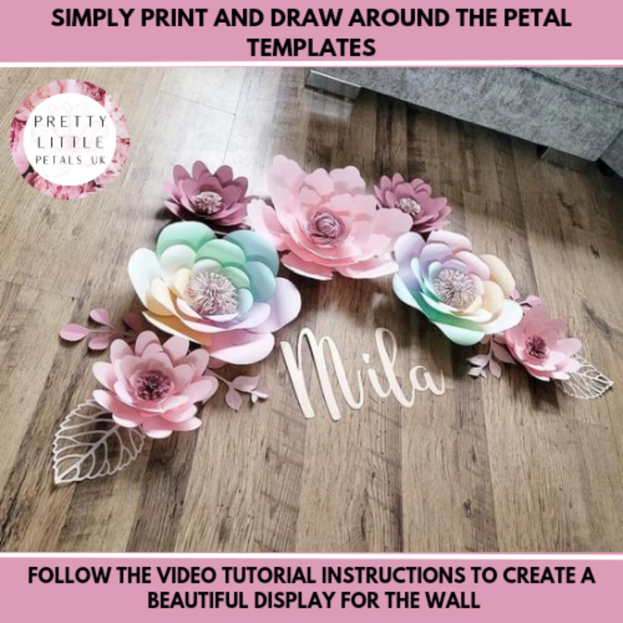 Full Paper Flower Display Templates and Tutorial Giant Paper - Etsy