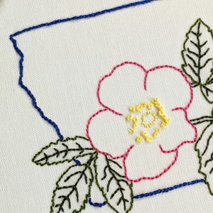 Iowa Prairie Rose Embroidery Pattern: Beginner DIY (digital Download ...