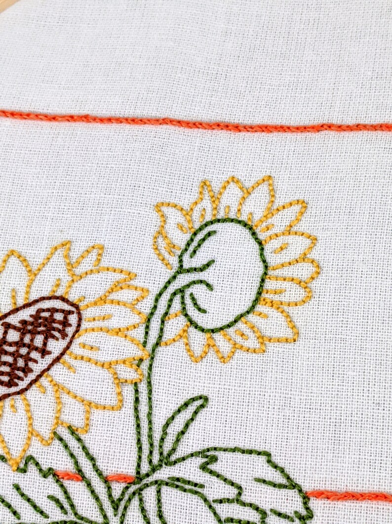 Kansas State Outline With Sunflower Hand Embroidery Finished | Etsy