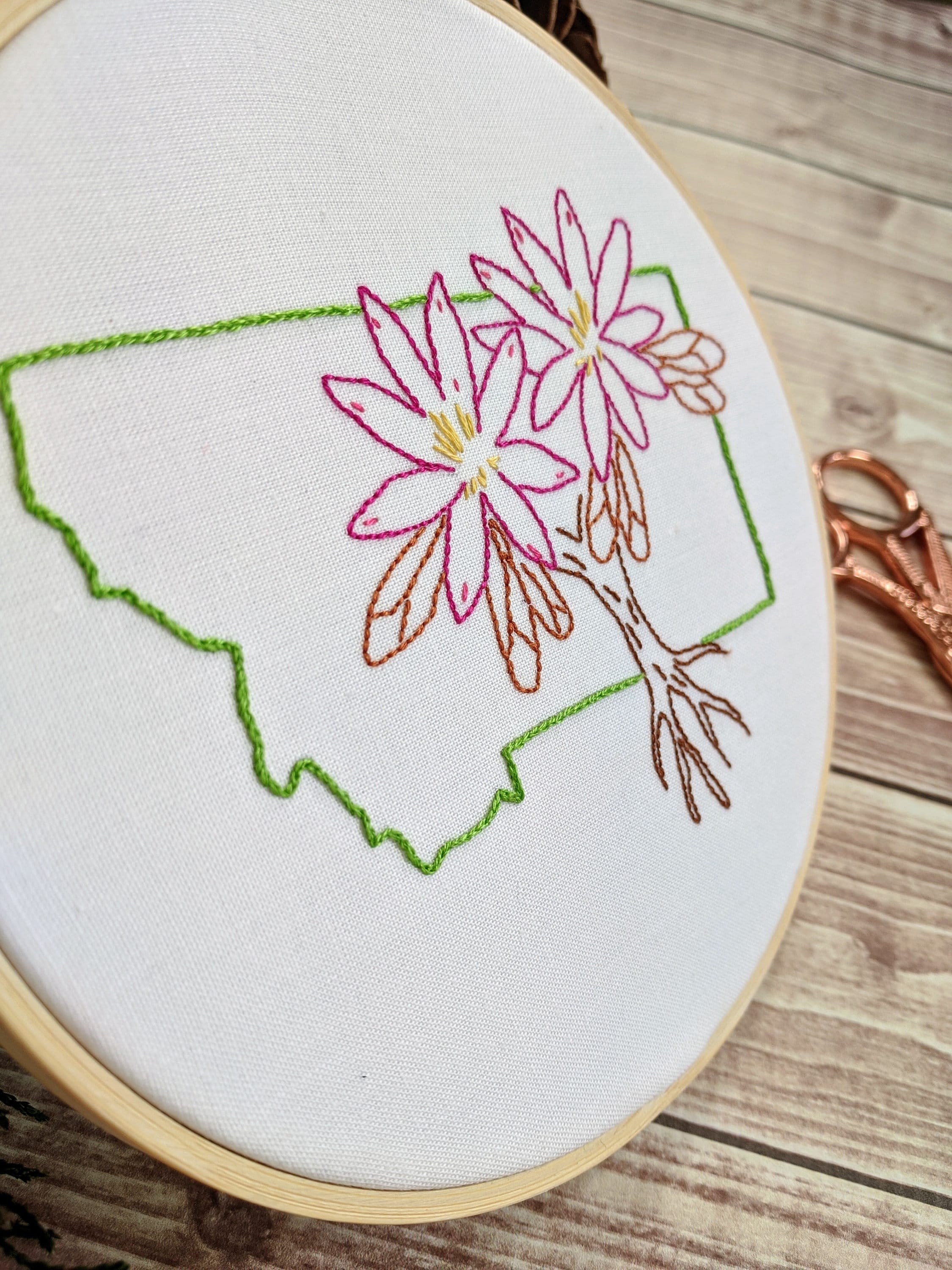 Digital Hand Embroidery Pattern I State of Montana Outline | Etsy