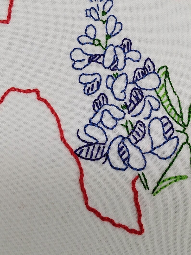 Digital Hand Embroidery Pattern I State of Texas Outline With - Etsy