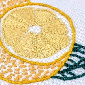 Digital Hand Embroidery Pattern I "lemon Sunshine" I Advanced Beginner ...