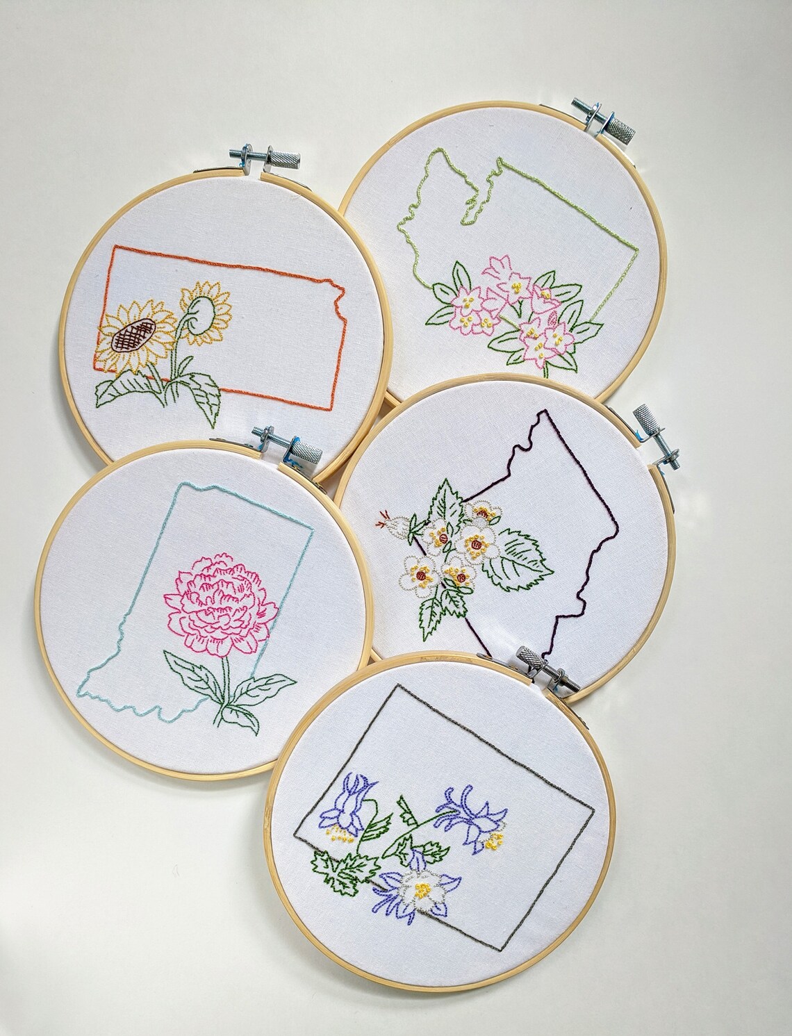 Digital Hand Embroidery Pattern I State of Maine Outline With | Etsy