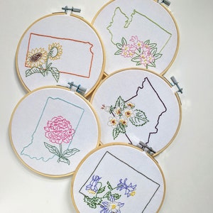 Digital Hand Embroidery Pattern I State of Maine Outline With the Pine ...