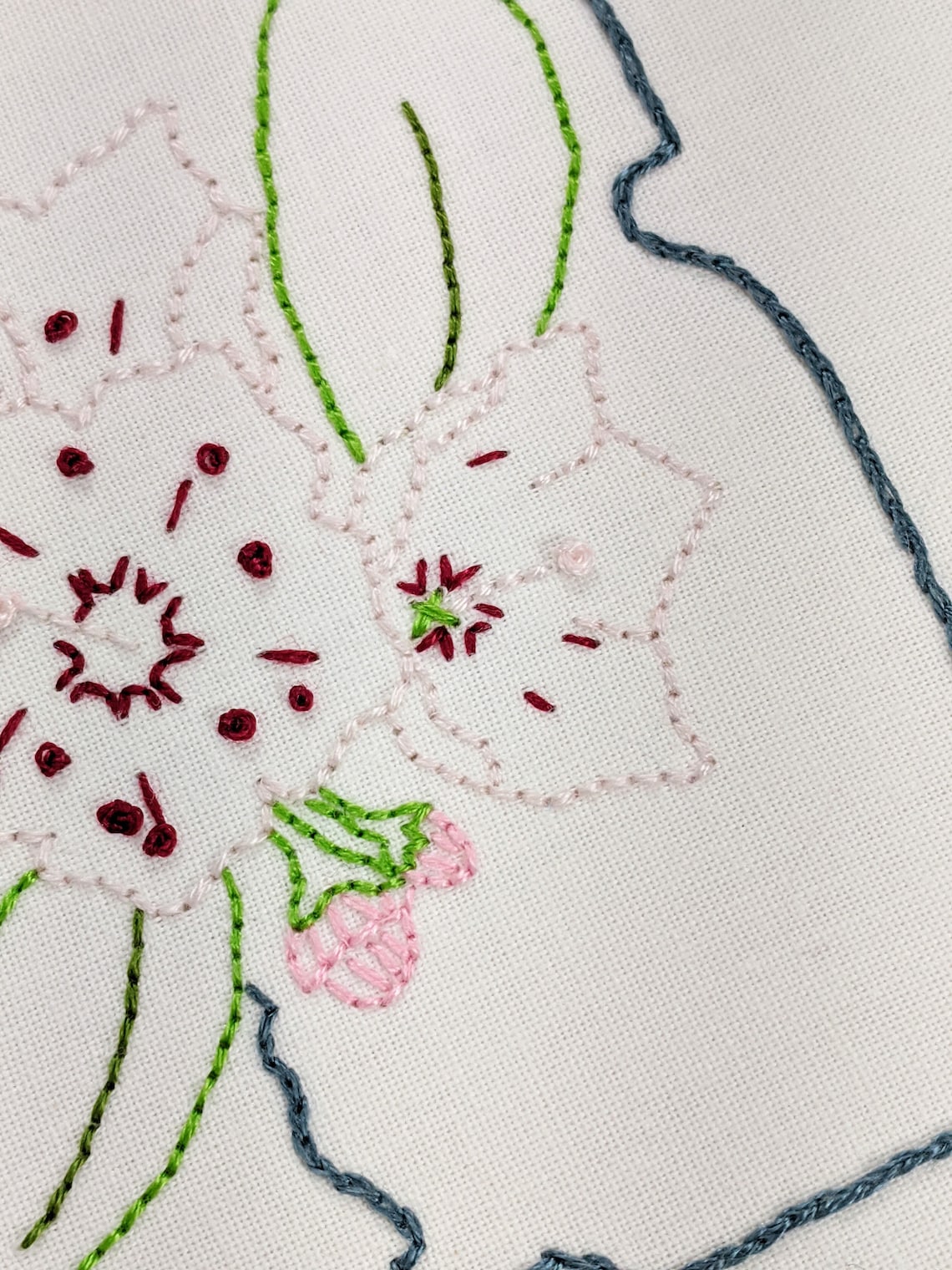 Connecticut State Flower Hoop Art: Mountain Laurel Hand Embroidered - Etsy