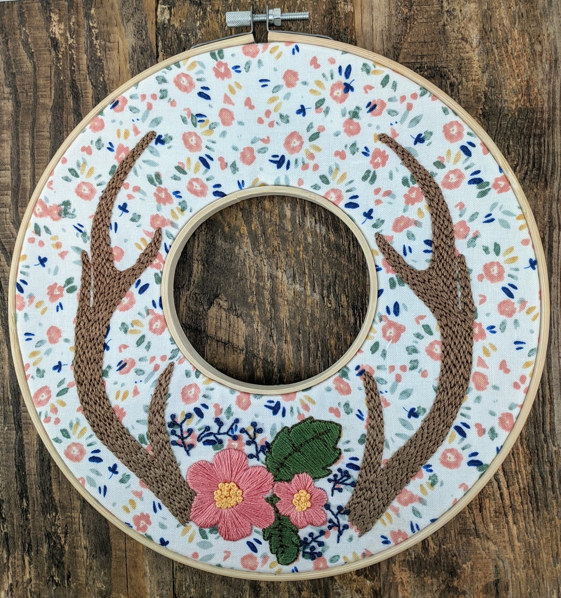 Floral Antlers I Hand Embroidery Pattern I Double Hoop - Etsy