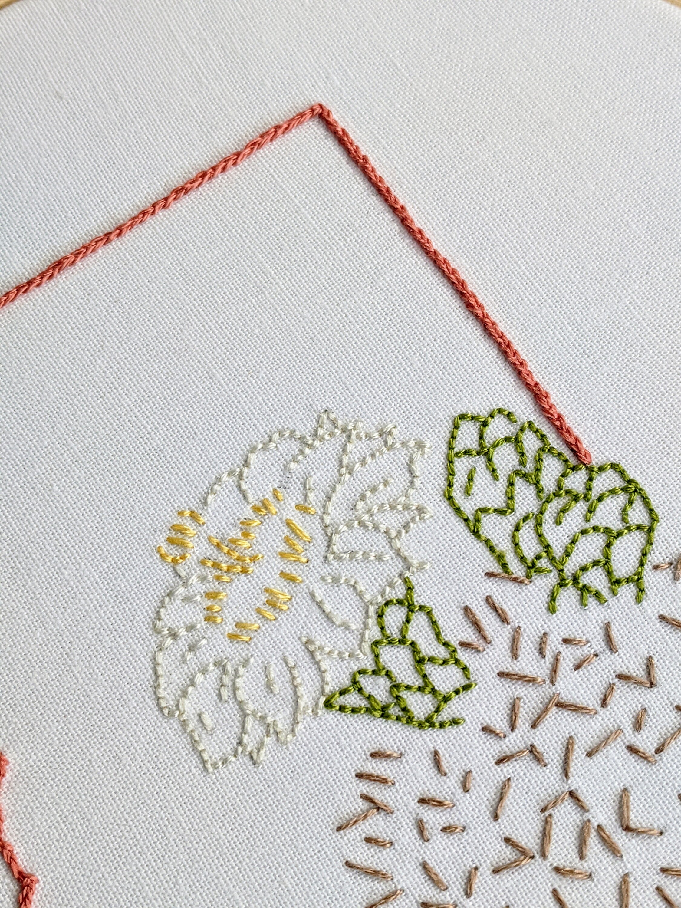 Arizona State Outline With Saguaro Cactus Hand Embroidered Finished ...