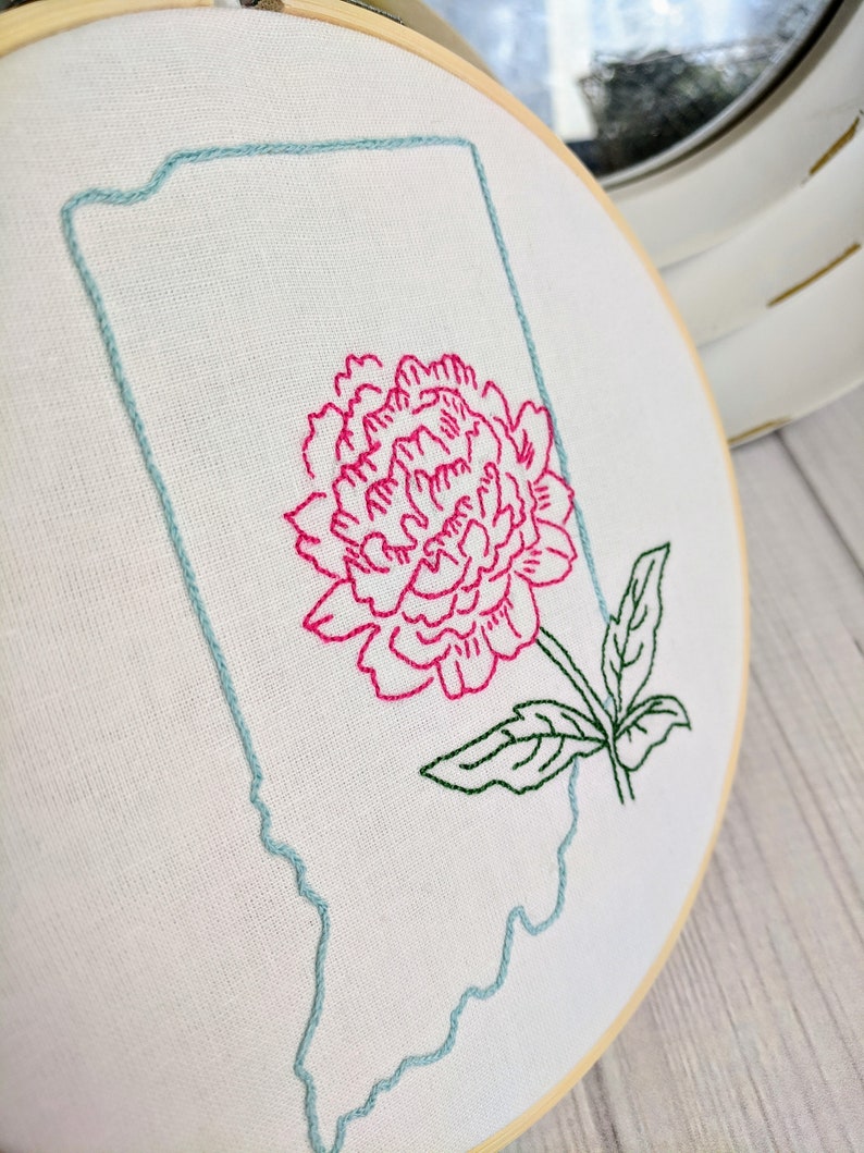 Digital Hand Embroidery Pattern I State of Indiana Outline - Etsy