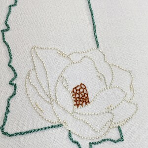 Mississippi With State Flower the Magnolia - Hand Embroidery Digital ...
