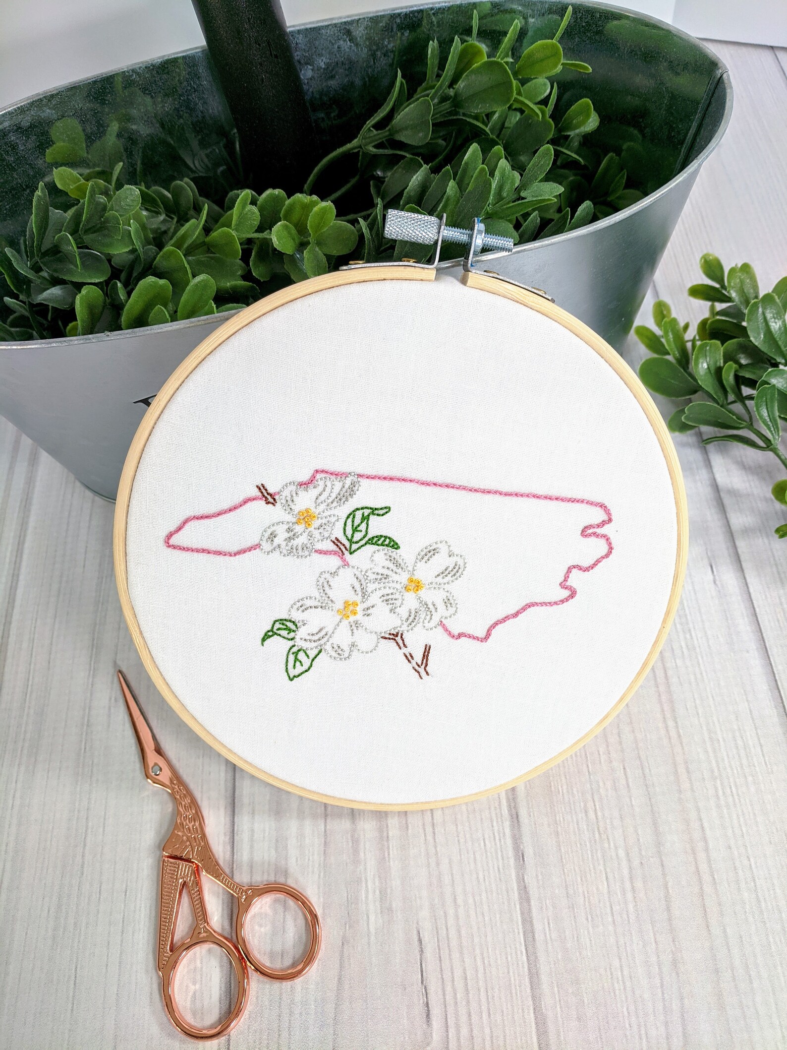 North Carolina Embroidery Pattern: Dogwood Outline (digital Pattern) - Etsy