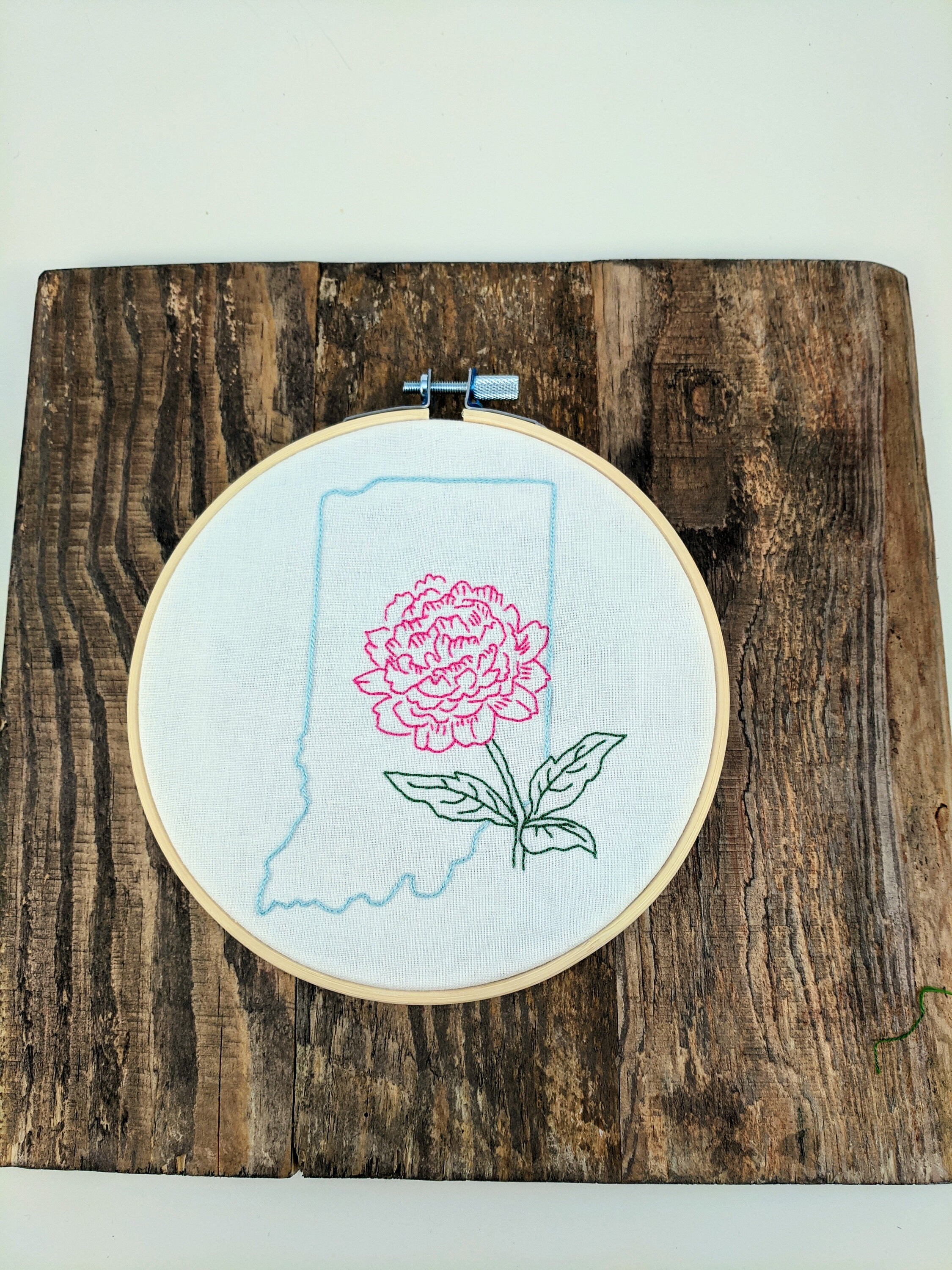 Digital Hand Embroidery Pattern I State of Indiana Outline | Etsy