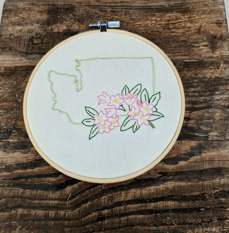 Digital Hand Embroidery Pattern I State of Washington Outline - Etsy