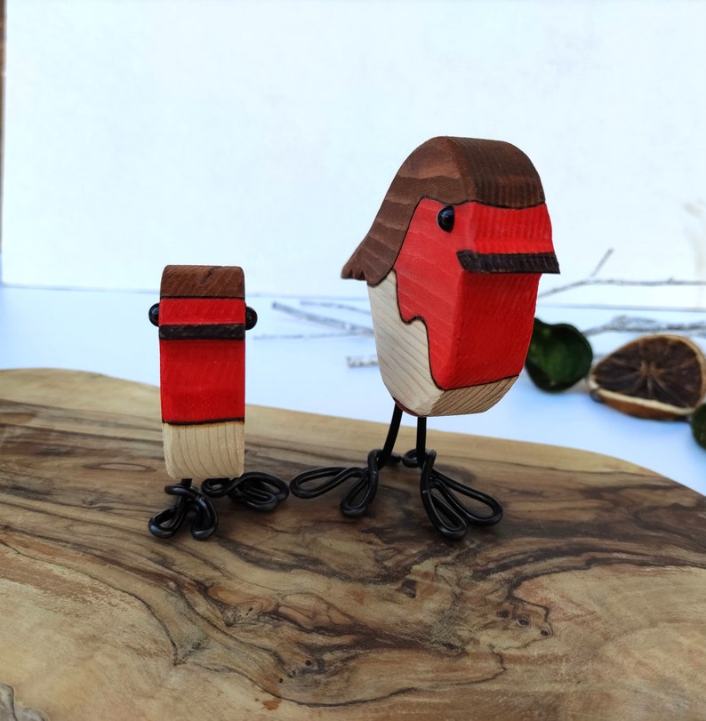 Robin Decorations Handmade From Reclaimed Wood | Christmas Shelf ...