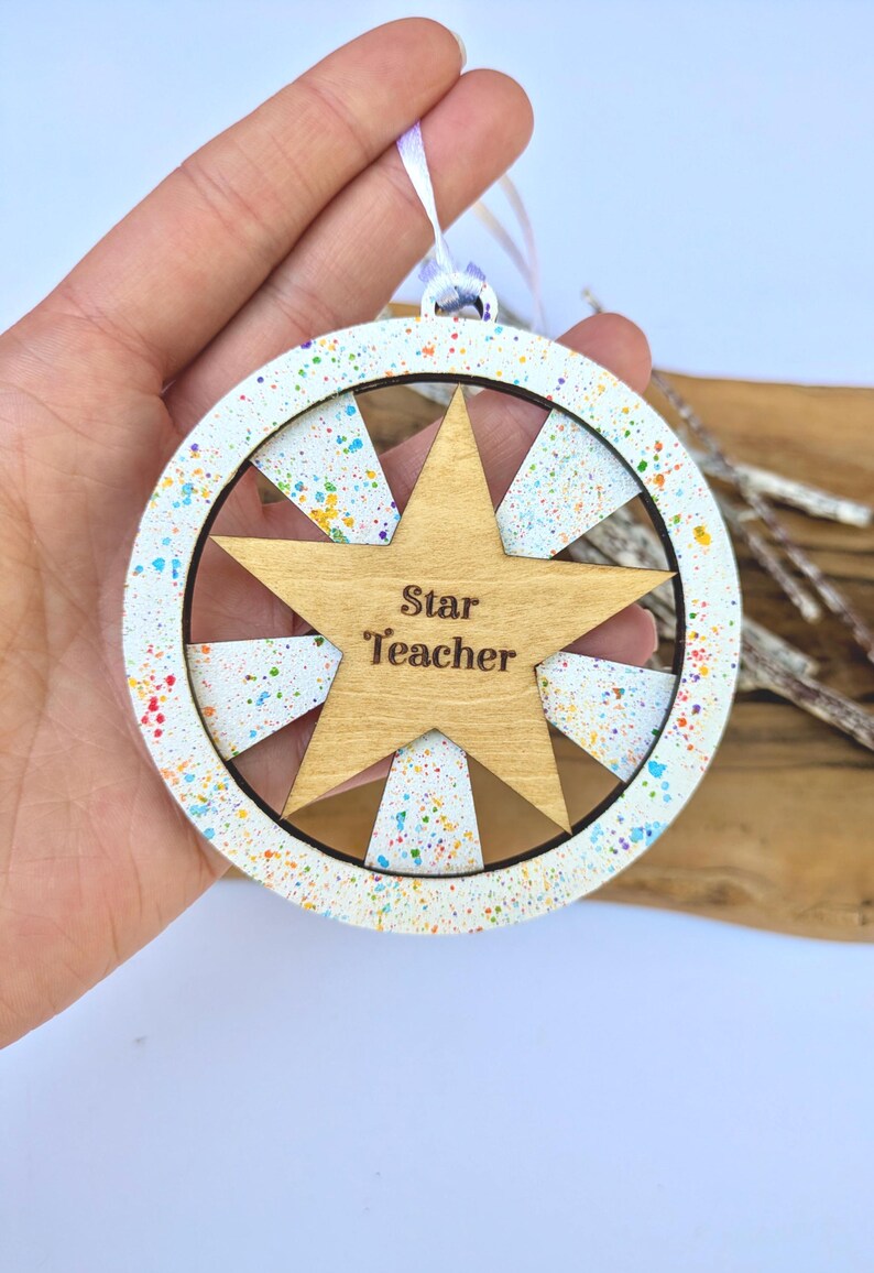 Personalised Star Teacher Hanging Decoration - Etsy
