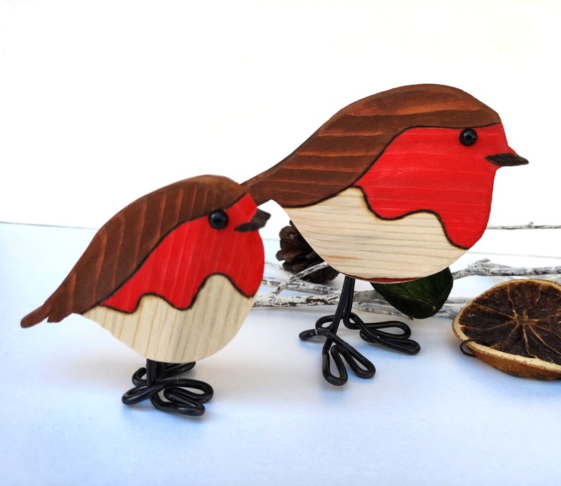 Robin Decorations Handmade From Reclaimed Wood | Christmas Shelf ...