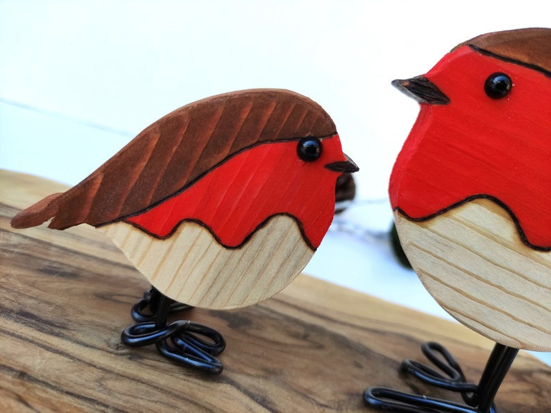 Robin Decorations Handmade From Reclaimed Wood | Christmas Shelf ...
