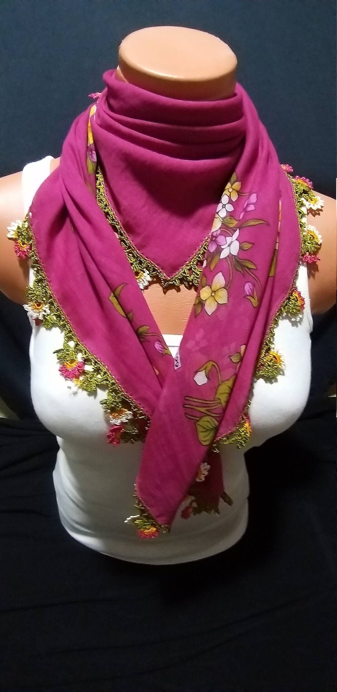 Scarf Colorful Scarf,flowered Scarf, Square Scarf,floral Shawl,headband ...