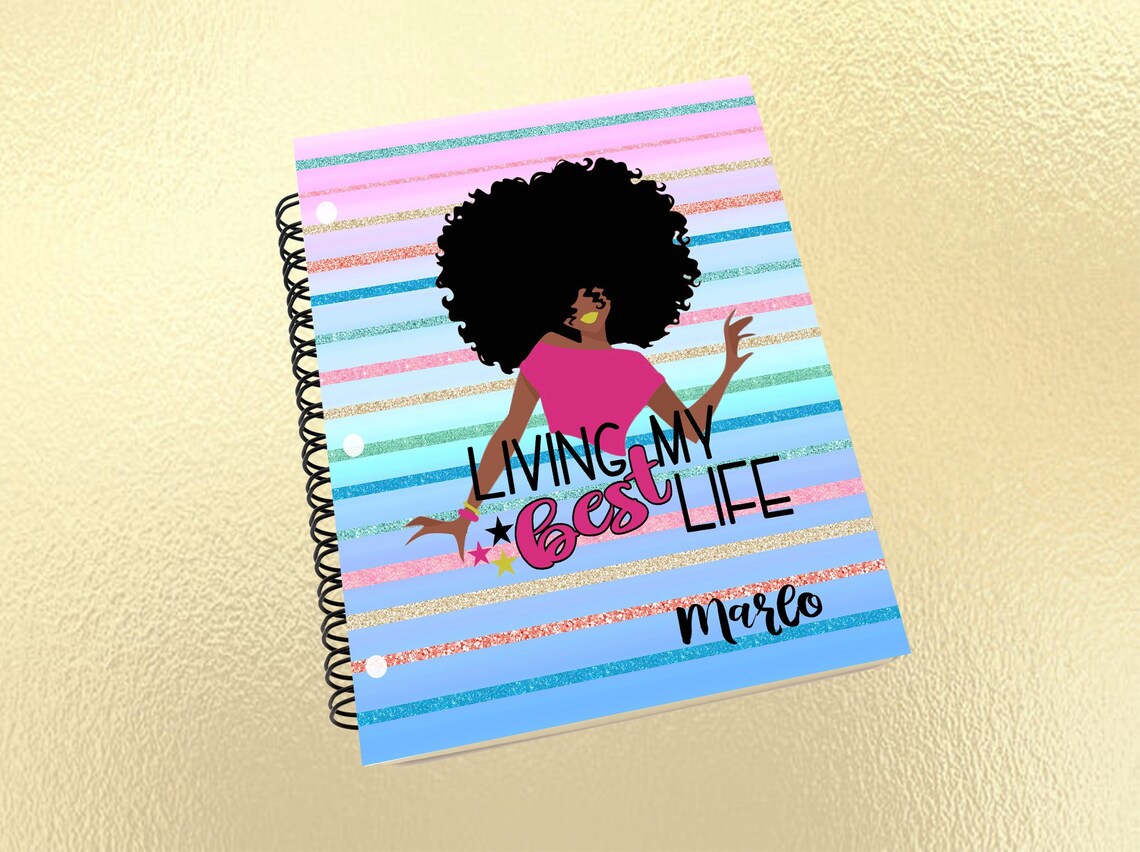 Black Woman Notebook Living My Best Life Black Girl | Etsy