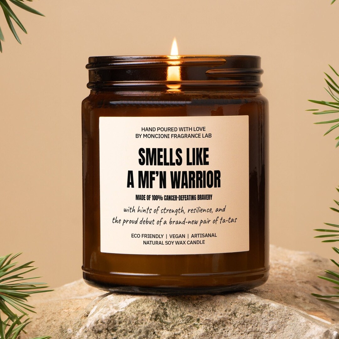 Smells Like a Warrior Scented Soy Candle, Cancer Warrior Gift, Support ...