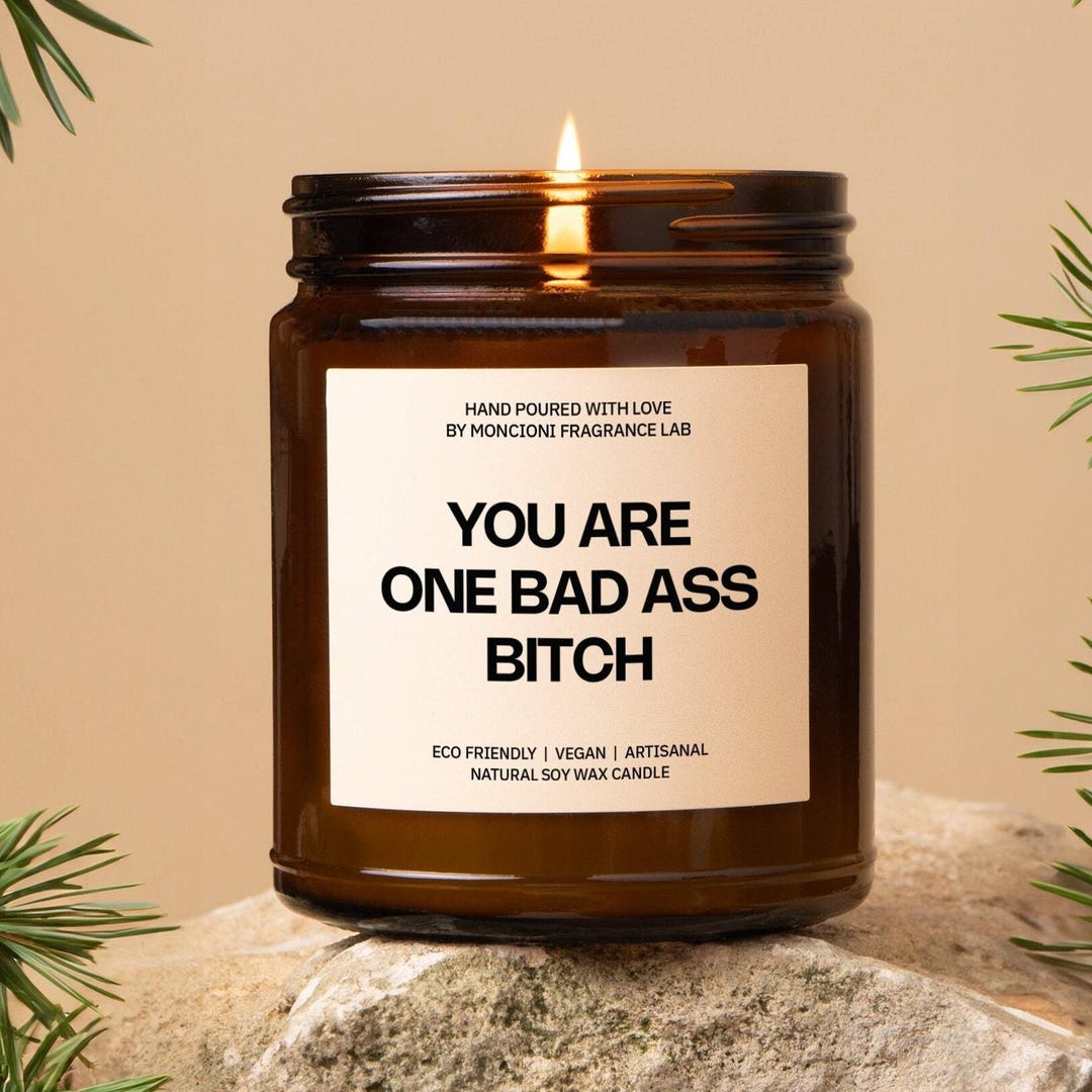 Bad Ass Bitch Candle, Empowering Gift for Her, Funny Motivational Soy ...