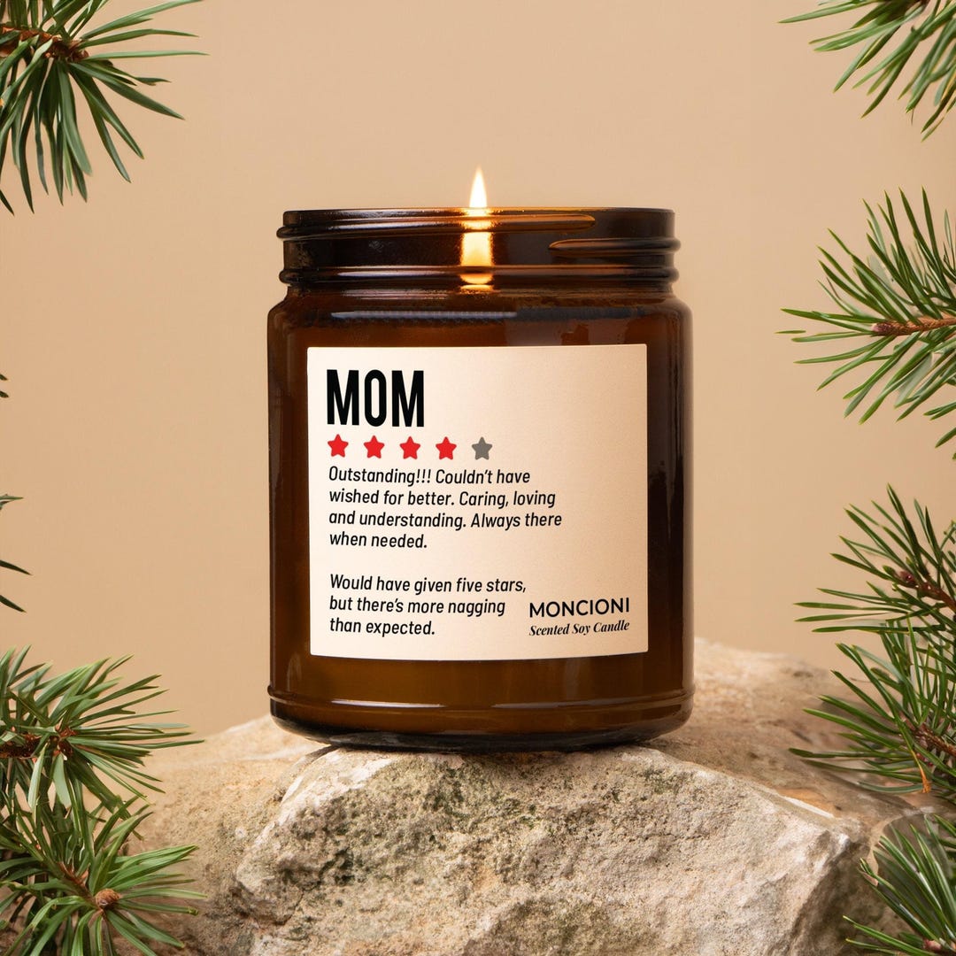 Funny Mom Candle - "mom Review" Scented Soy Candle - Perfect Mother's ...
