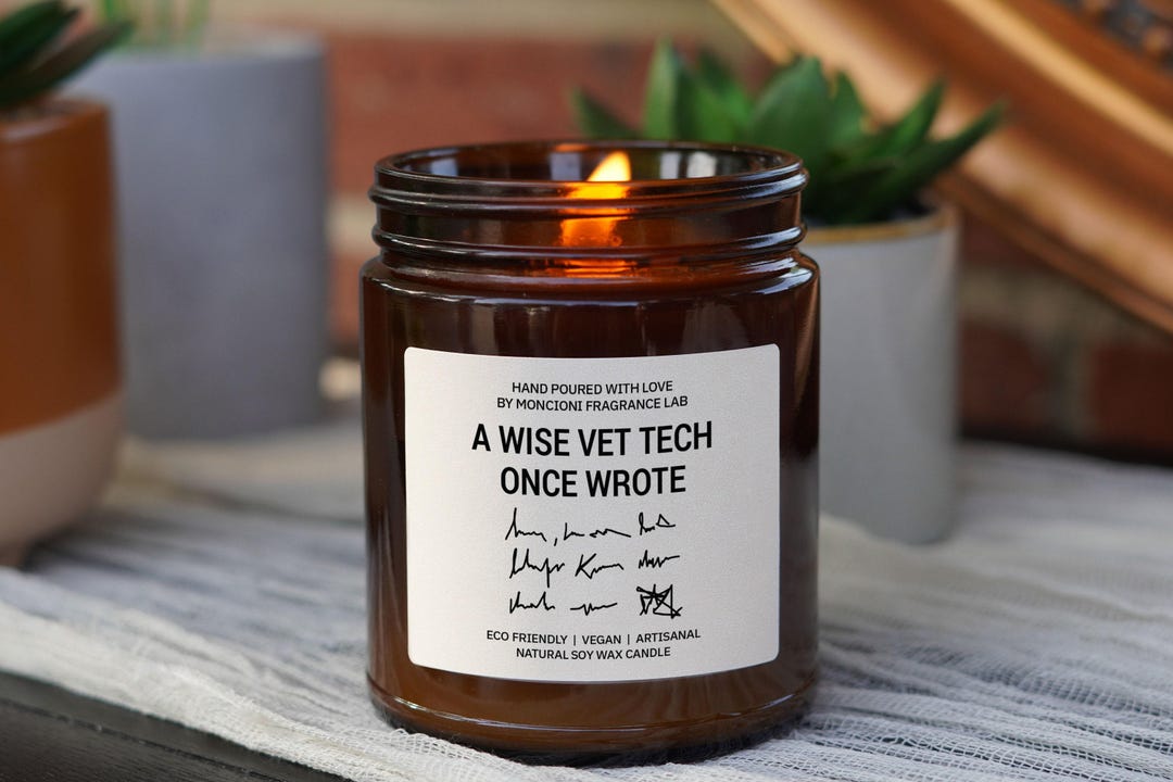 A Wise Vet Tech Once Wrote Scented Soy Candle, Funny Graduation Gift ...