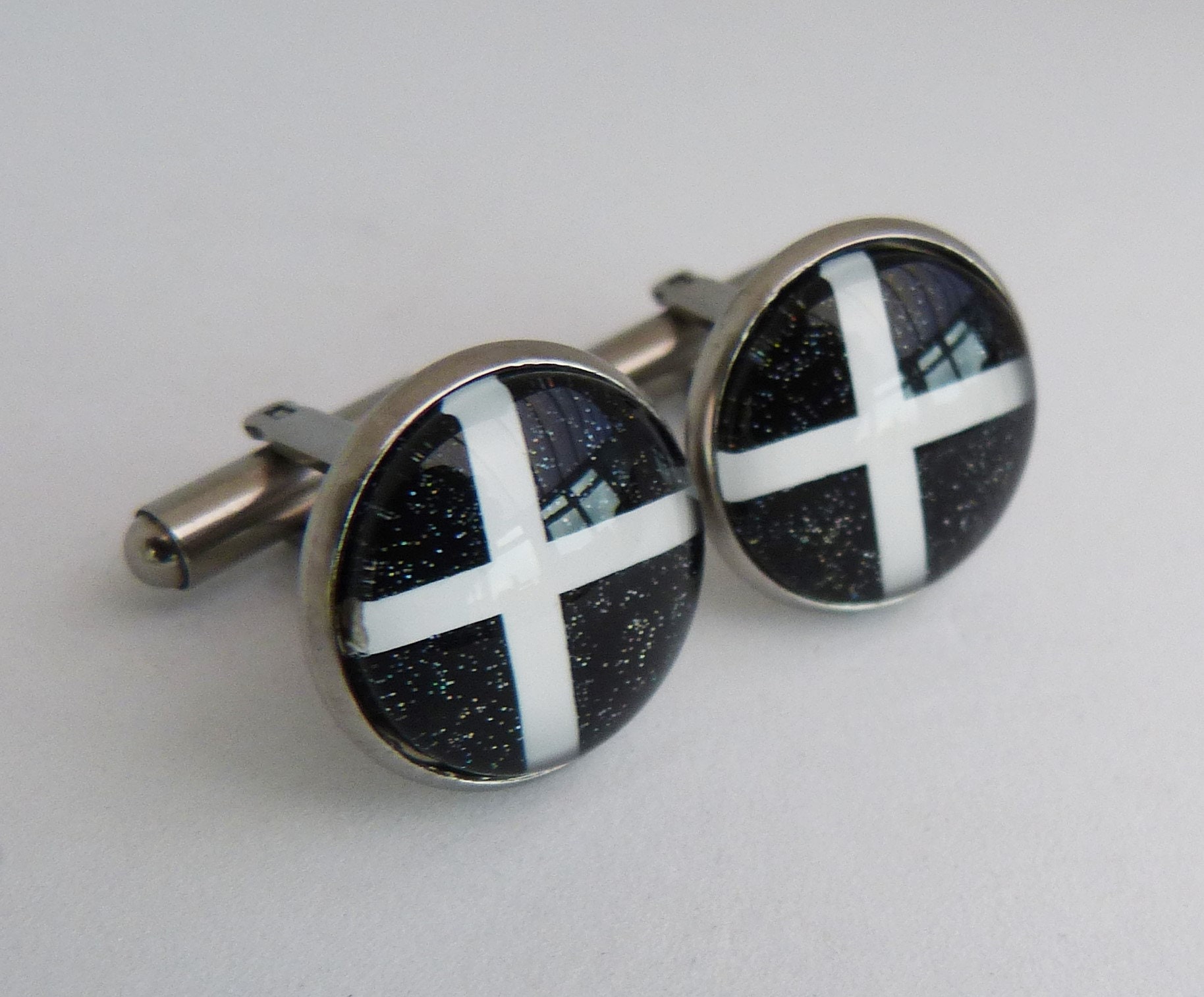 Sparkly Cornish Flag Cuff Links Stainless Steel St - Etsy UK