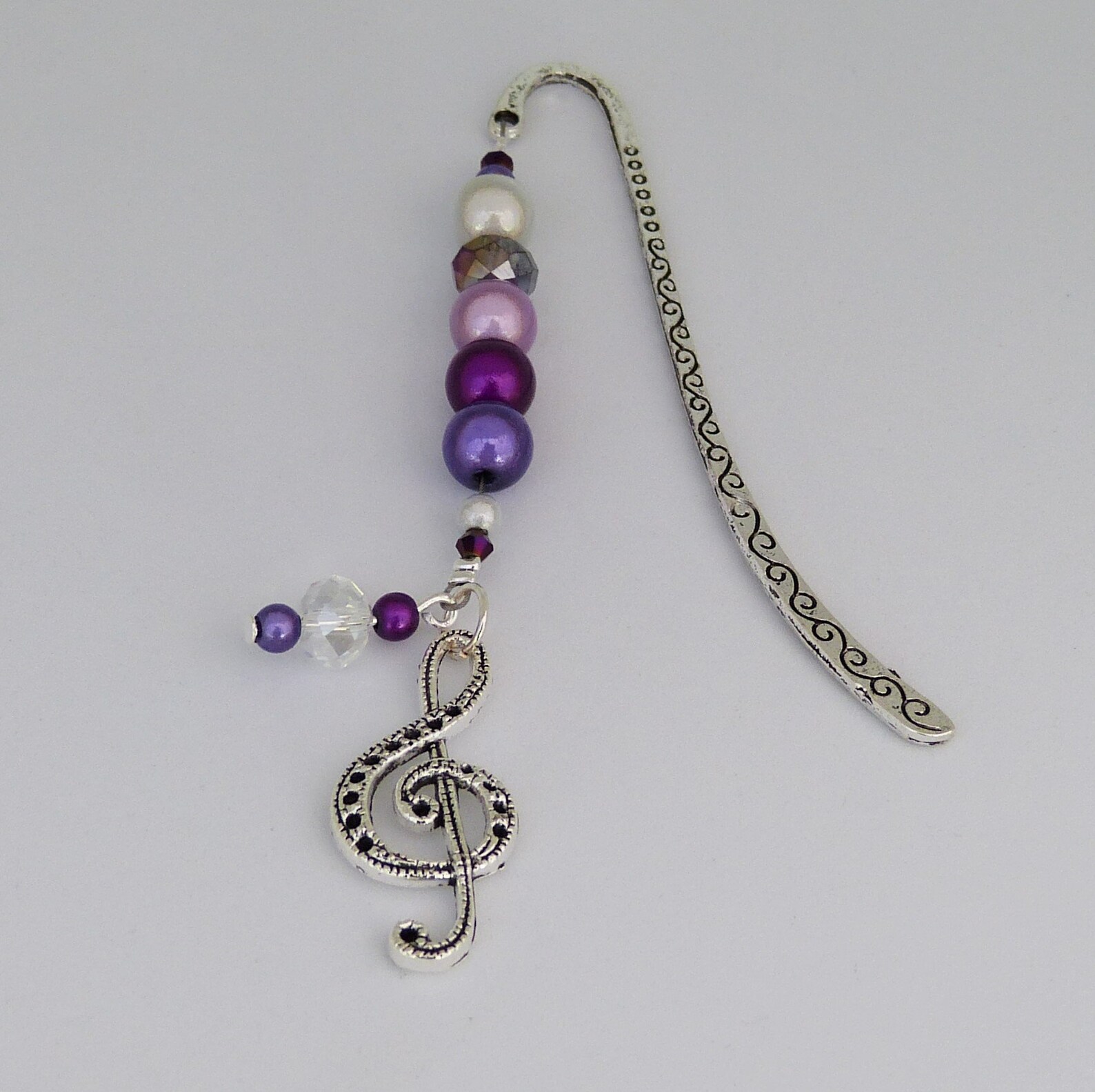 Treble Clef Glowing Bead Bookmark Purple Miracle Beads - Etsy