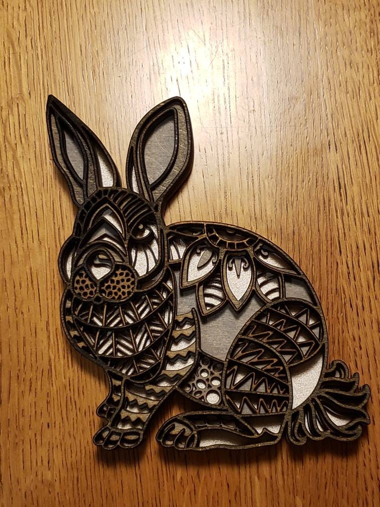 3D Layered Laser Cut Bunny Rabbit Art Piece - Etsy