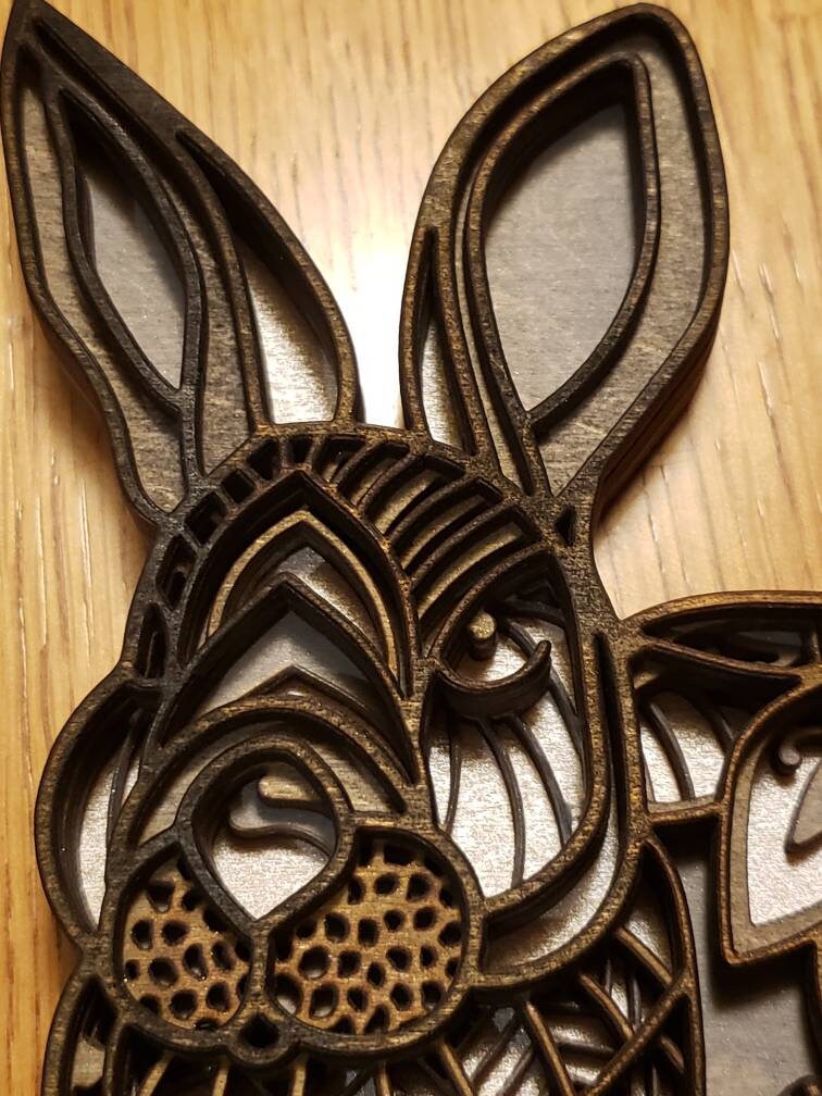 3D Layered Laser Cut Bunny Rabbit Art Piece - Etsy
