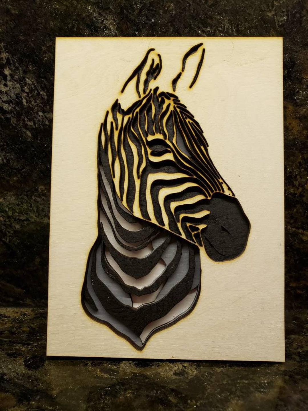 3D Layered Laser Cut Zebra Art Piece - Etsy