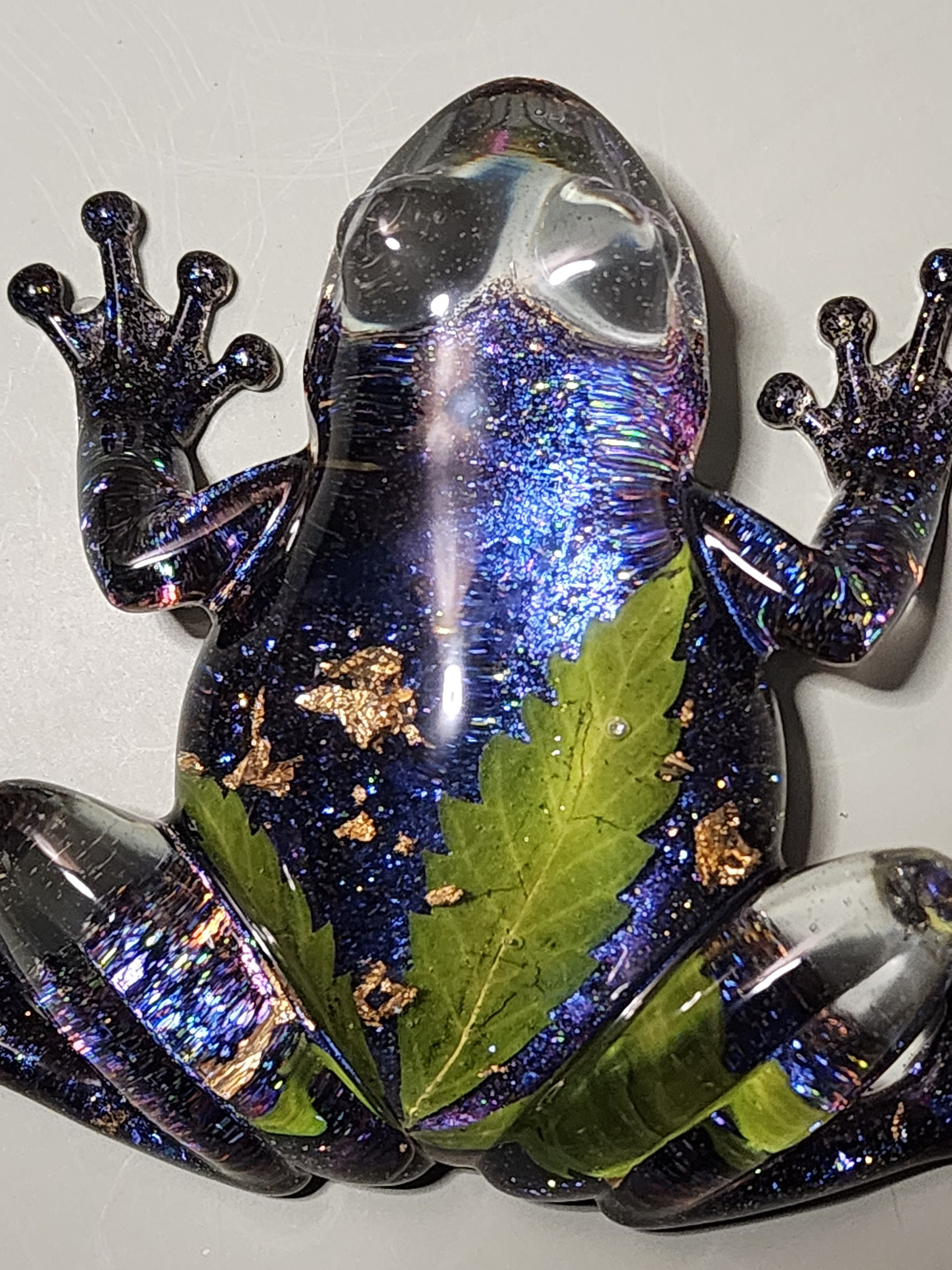 Resin Frog With Real Marijuana Leaf Figurine - Etsy