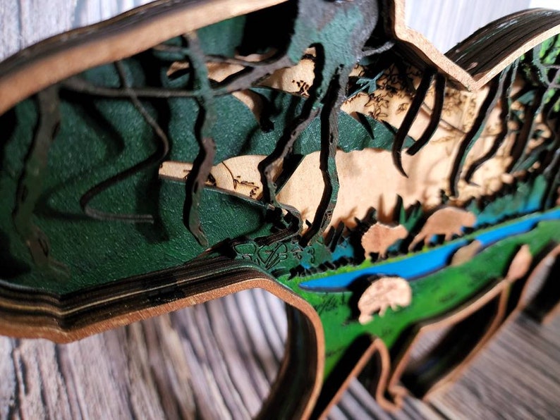 Layered Wood Capybara Art | Etsy