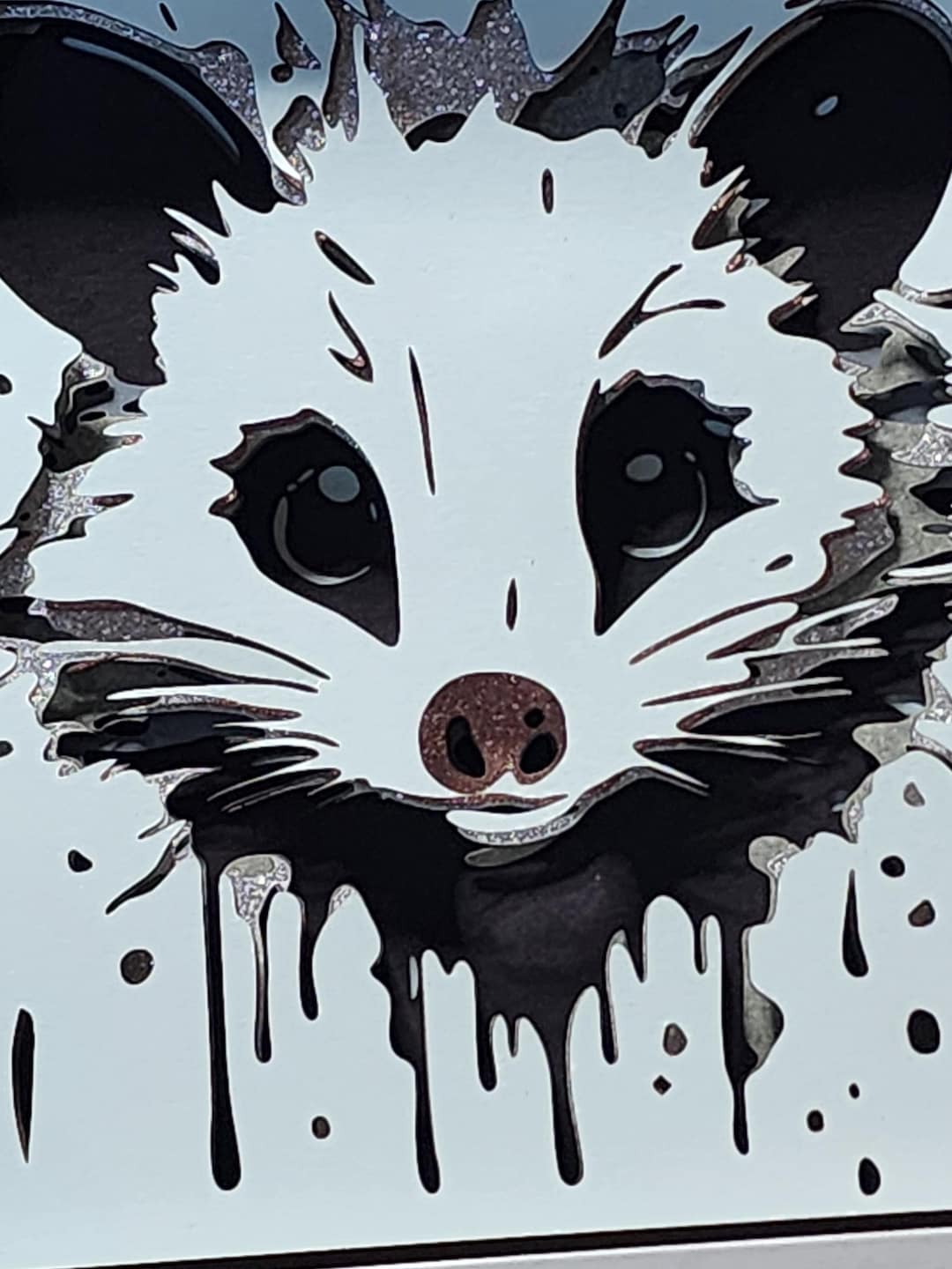 Opossum Face Layered Paper in Shadow Box Frame Art Piece - Etsy